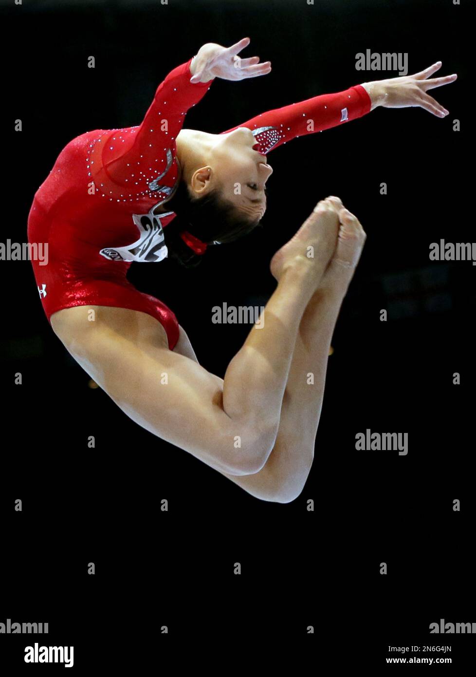 United States gymnast Kyla Ross competes on the balance beam during a ...
