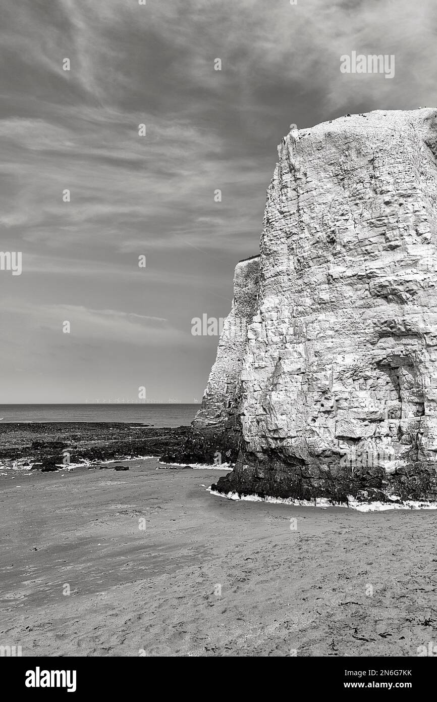 Chalk cliffs, cliffs at low tide, Botany Bay, Broadstairs, Kent ...