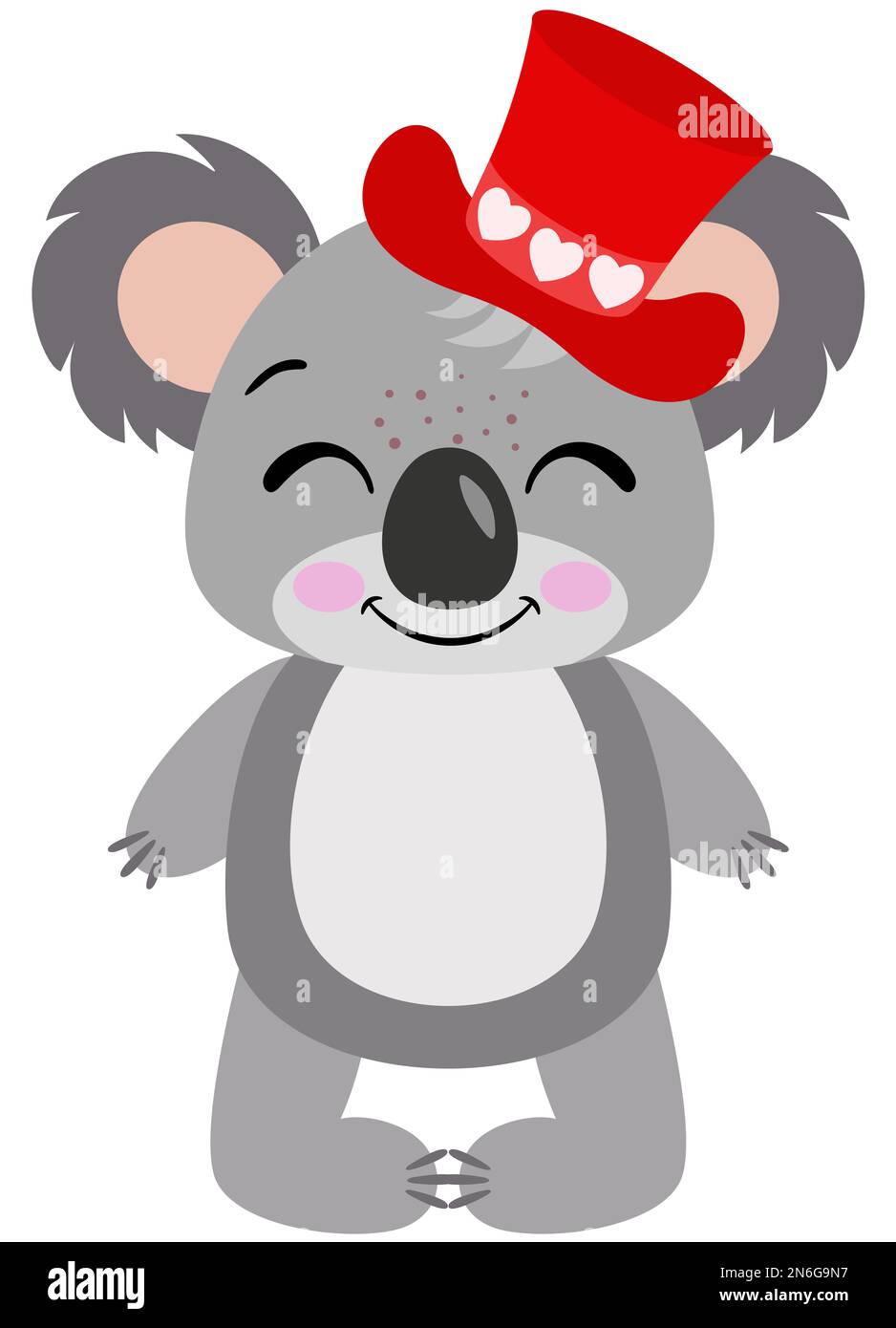 Cute koala with red hat Stock Photo - Alamy
