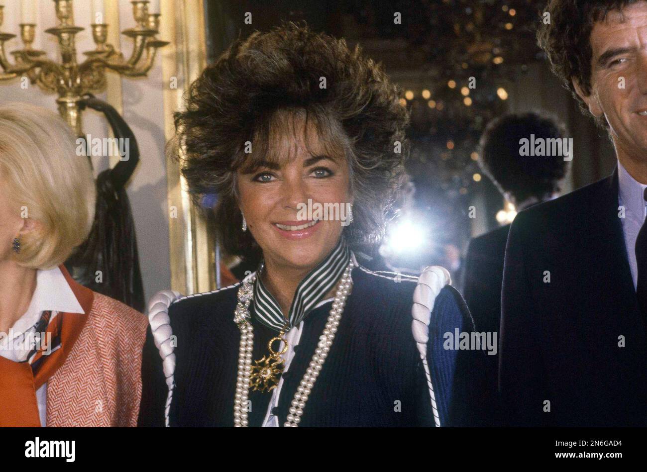 Actress Elizabeth Taylor with French Culture Minister Jack Lang, Sept ...