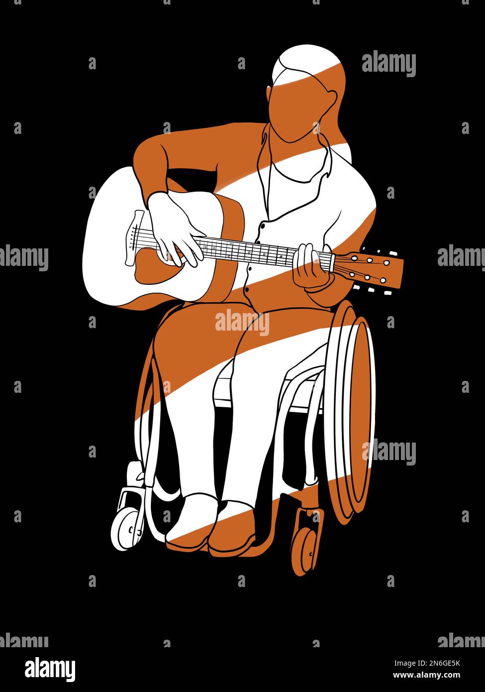 Guitar musician playing the guitar in a wheelchair Stock Photo - Alamy