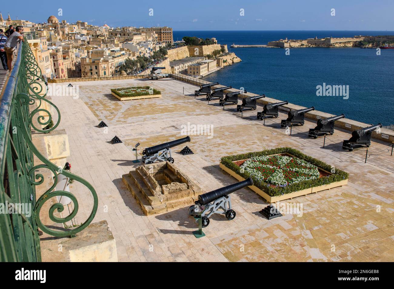 View of former parade ground below Upper Barraka Gardens with Saluting ...