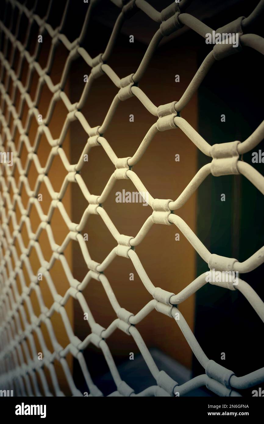 Metal detail for protection and security, crime Stock Photo - Alamy