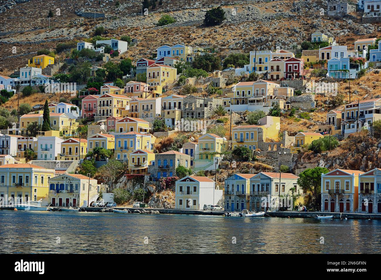 View of the hillside of Symi, Symi Island, Greece Stock Photo - Alamy