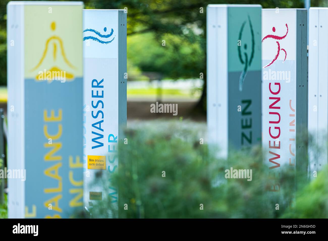 The five pillars of Kneipp, spa, Bad Woerishofen, Unterallgaeu, Bavaria ...