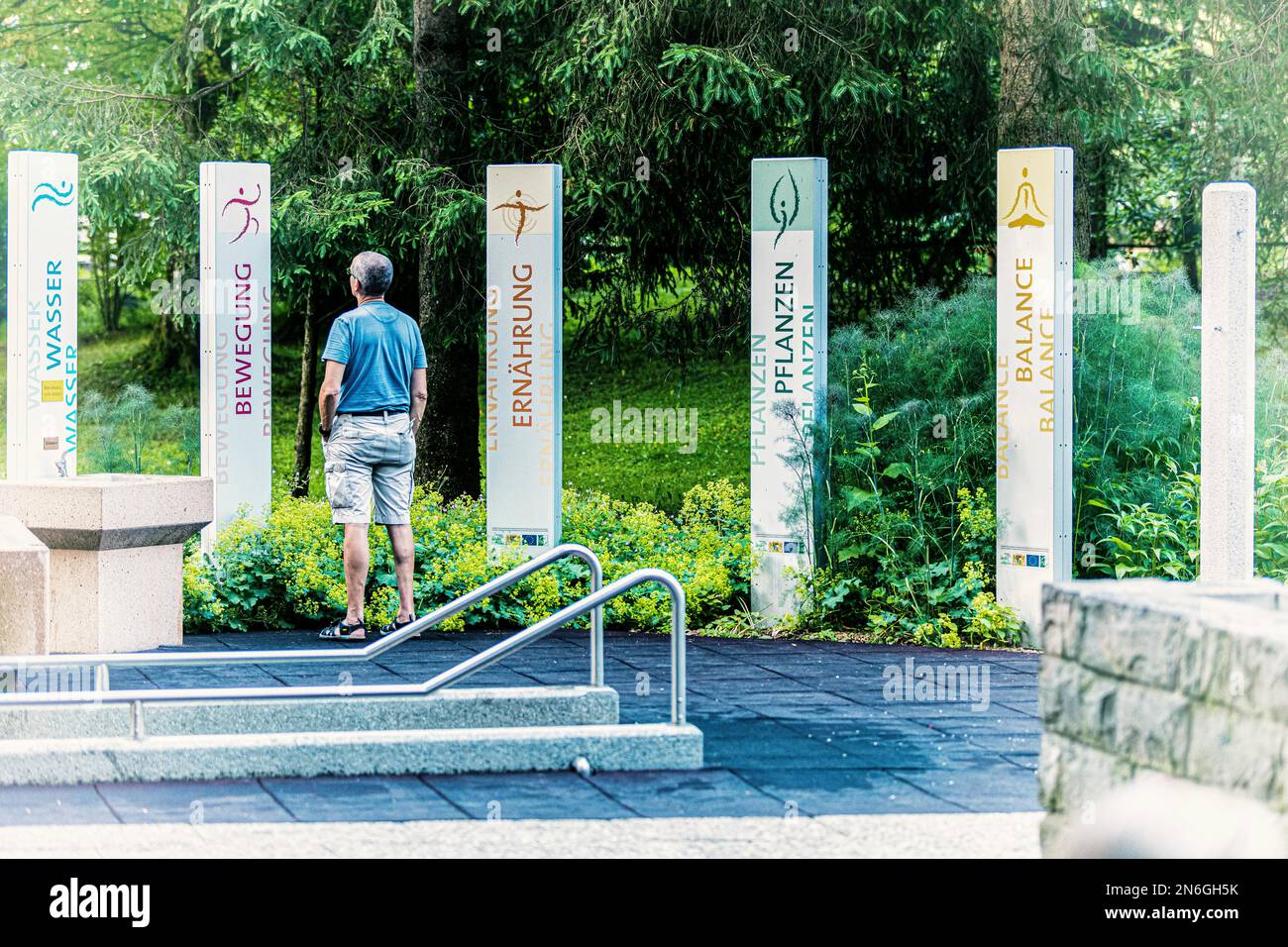 The five pillars of Kneipp, spa, Bad Woerishofen, Unterallgaeu, Bavaria ...