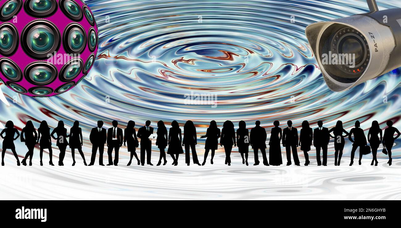 Symbol photo, surveillance, people, groups, collecting data, spying ...