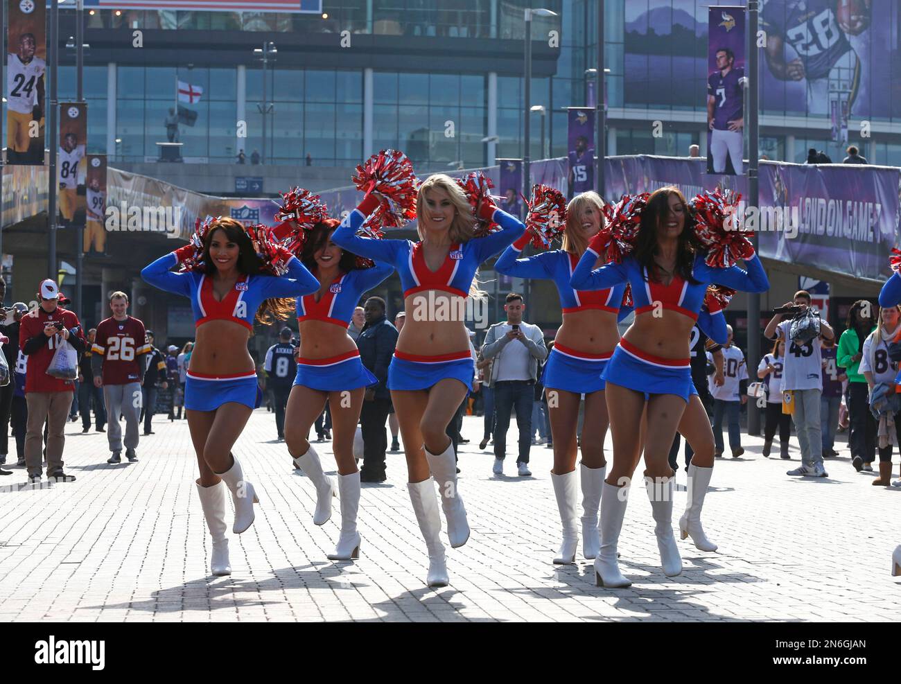 The NFL Allstars cheerleaders perform ahead of the NFL game between the ...