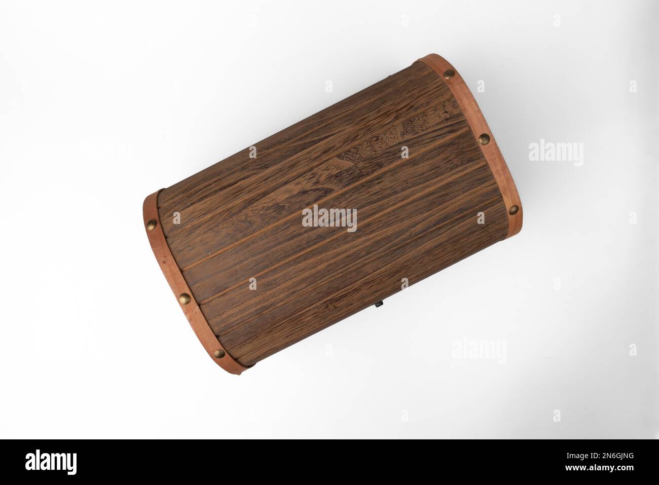 Closed wooden box, from above, white background Stock Photo - Alamy