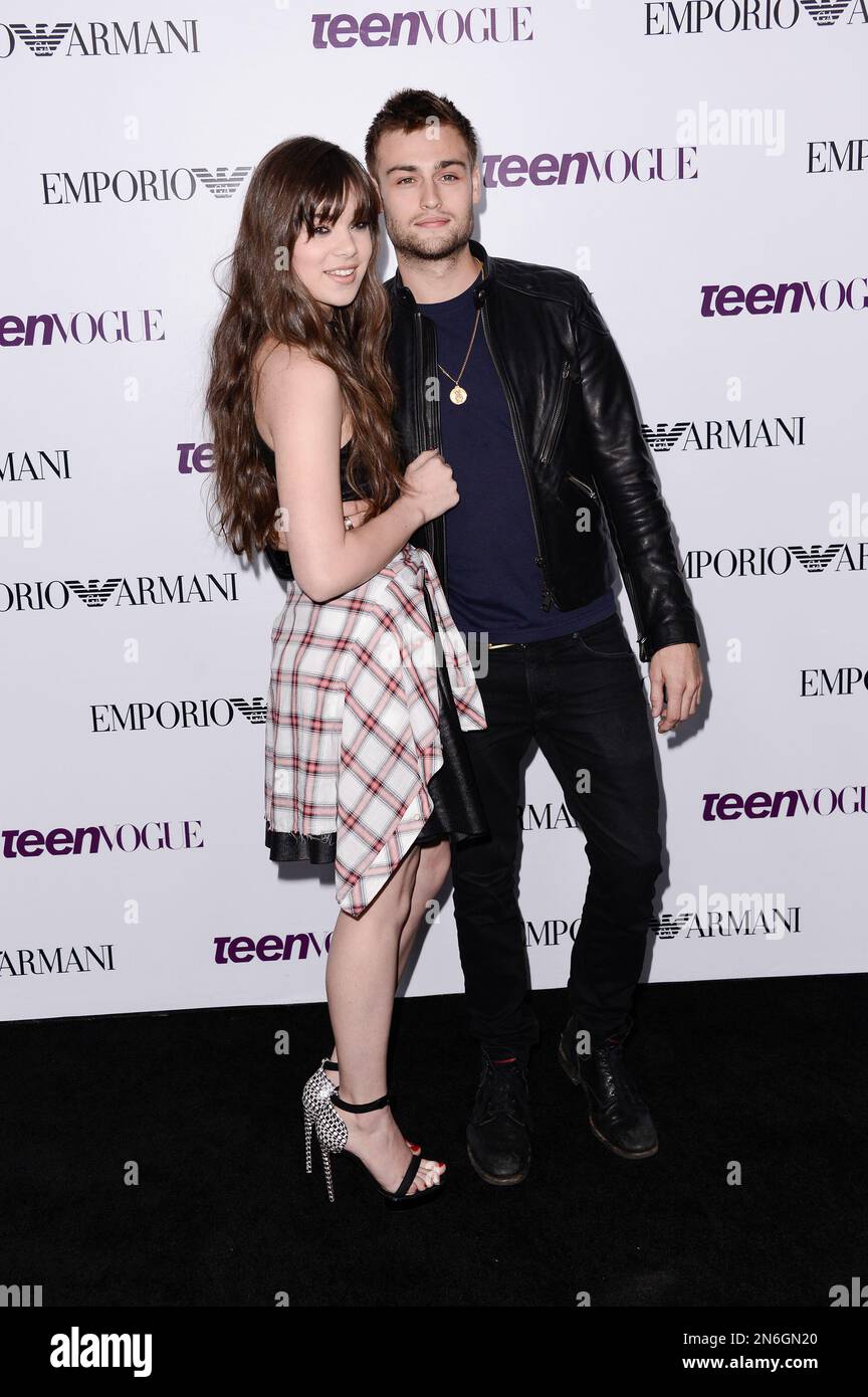 Actress Hailee Steinfeld, left, and actor Douglas Booth arrive at the ...