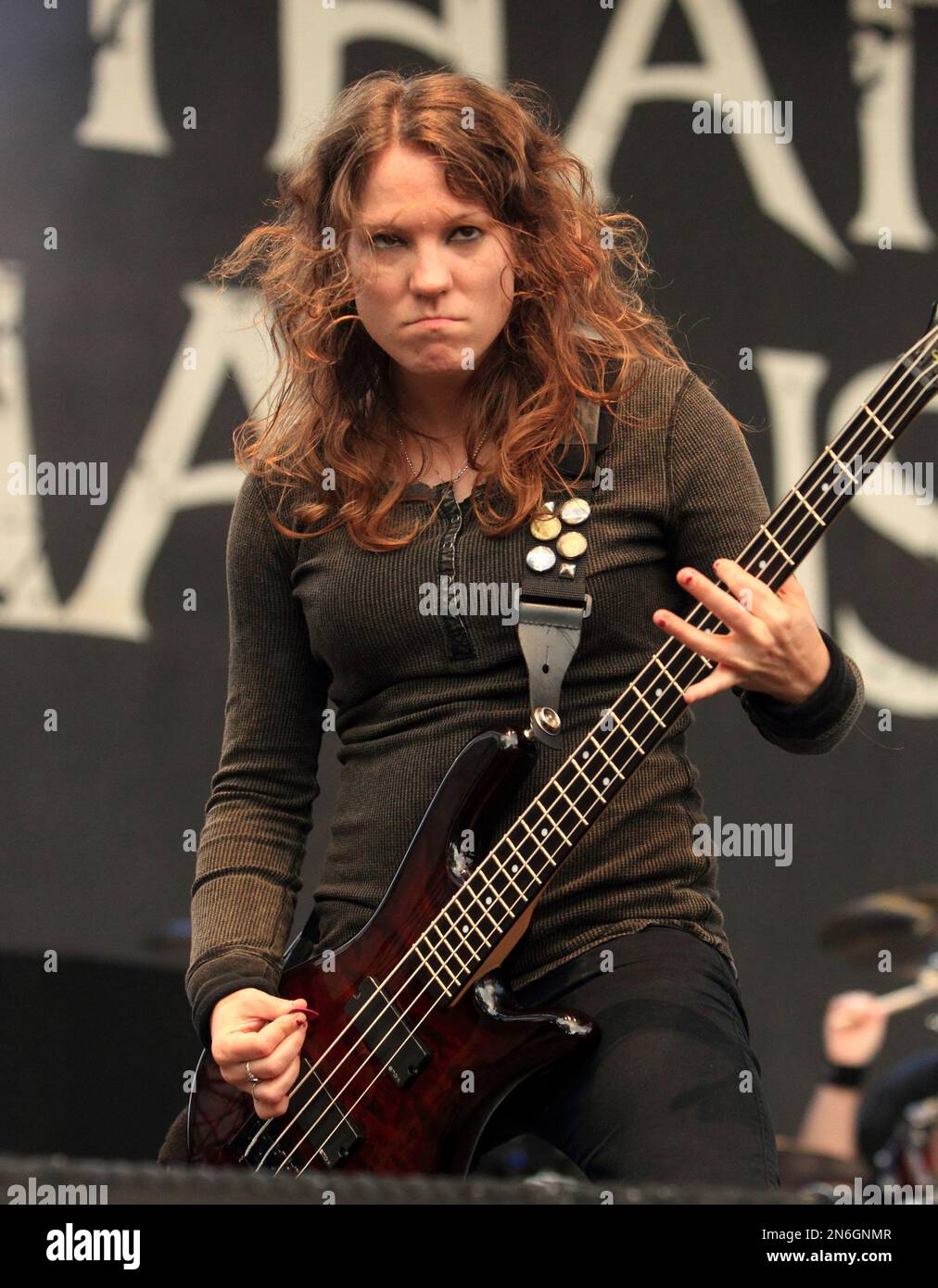 Jeanne Sagan of the heavy metal band All That Remains performs on the ...