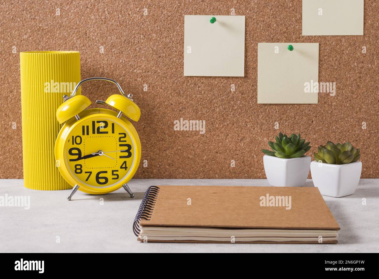 workspace arrangement with clock. Resolution and high quality beautiful ...