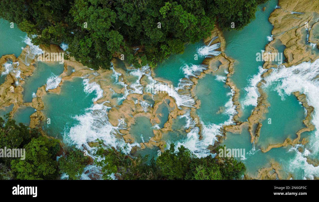 Aerial of Aguas Azules, Chiapas, Mexico Stock Photo - Alamy