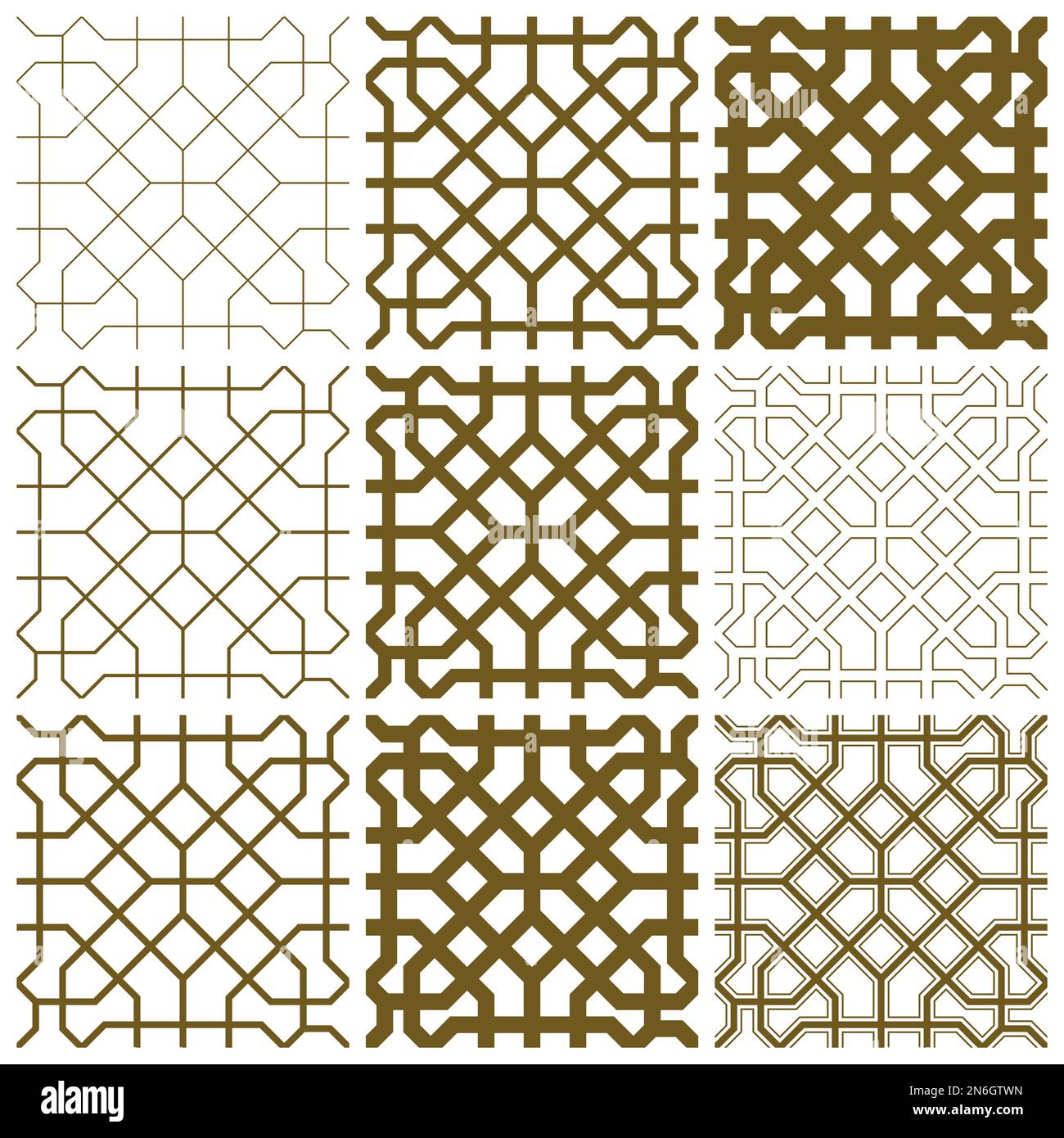 Seamless geometric ornament based on traditional islamic art.A set of ...