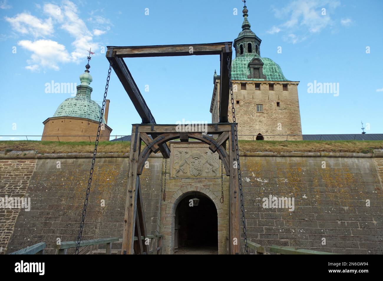 Castle with wall and drawbridge, Kalmar, Middle Ages, Kalmar Slott ...