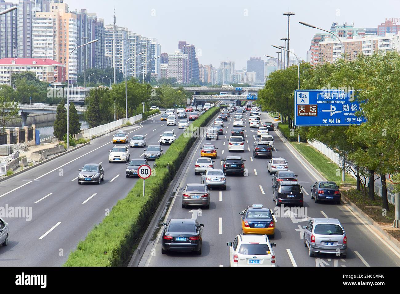 Street view 2nd Ringroad direction north, Beijing, China Stock Photo ...