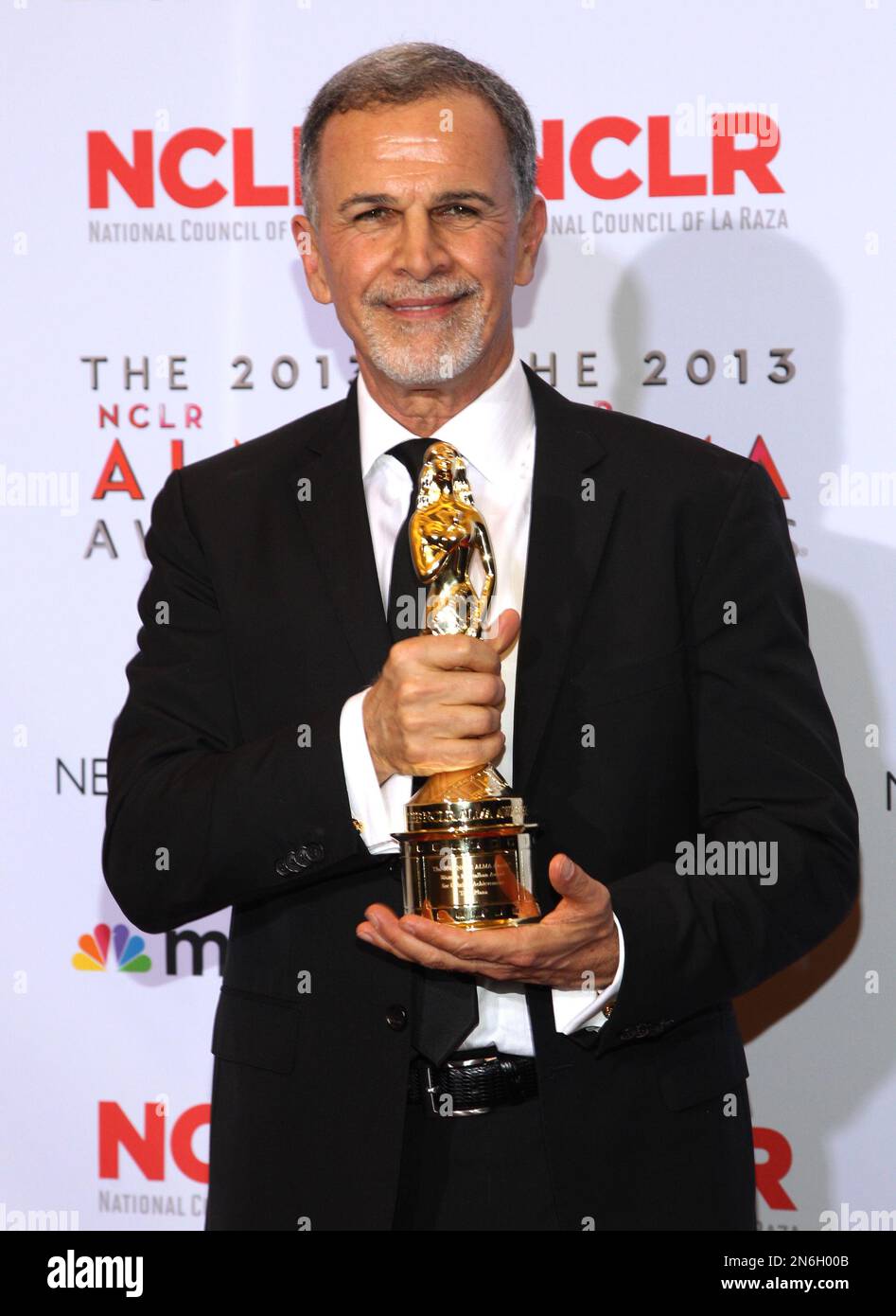 Tony Plana Poses With The Ricardo Montalban Award For Lifetime