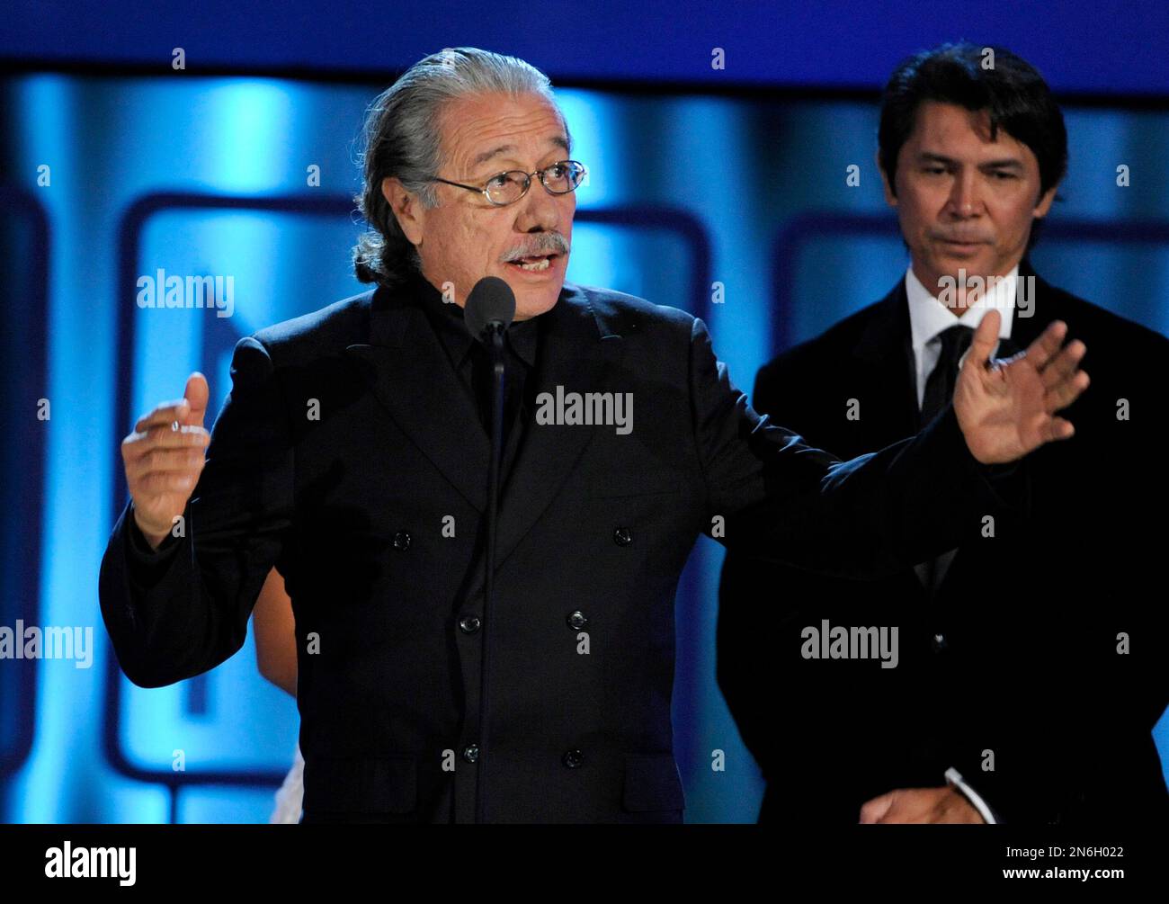 Edward James Olmos, left, and Lou Diamond Phillips accept the year in ...