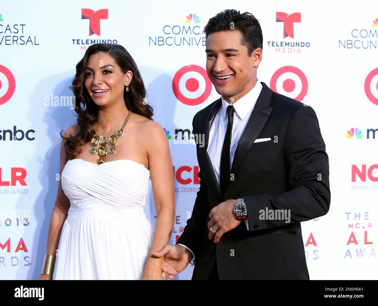 Mario Lopez and Courtney Lopez arrive at the NCLR ALMA Awards at the ...