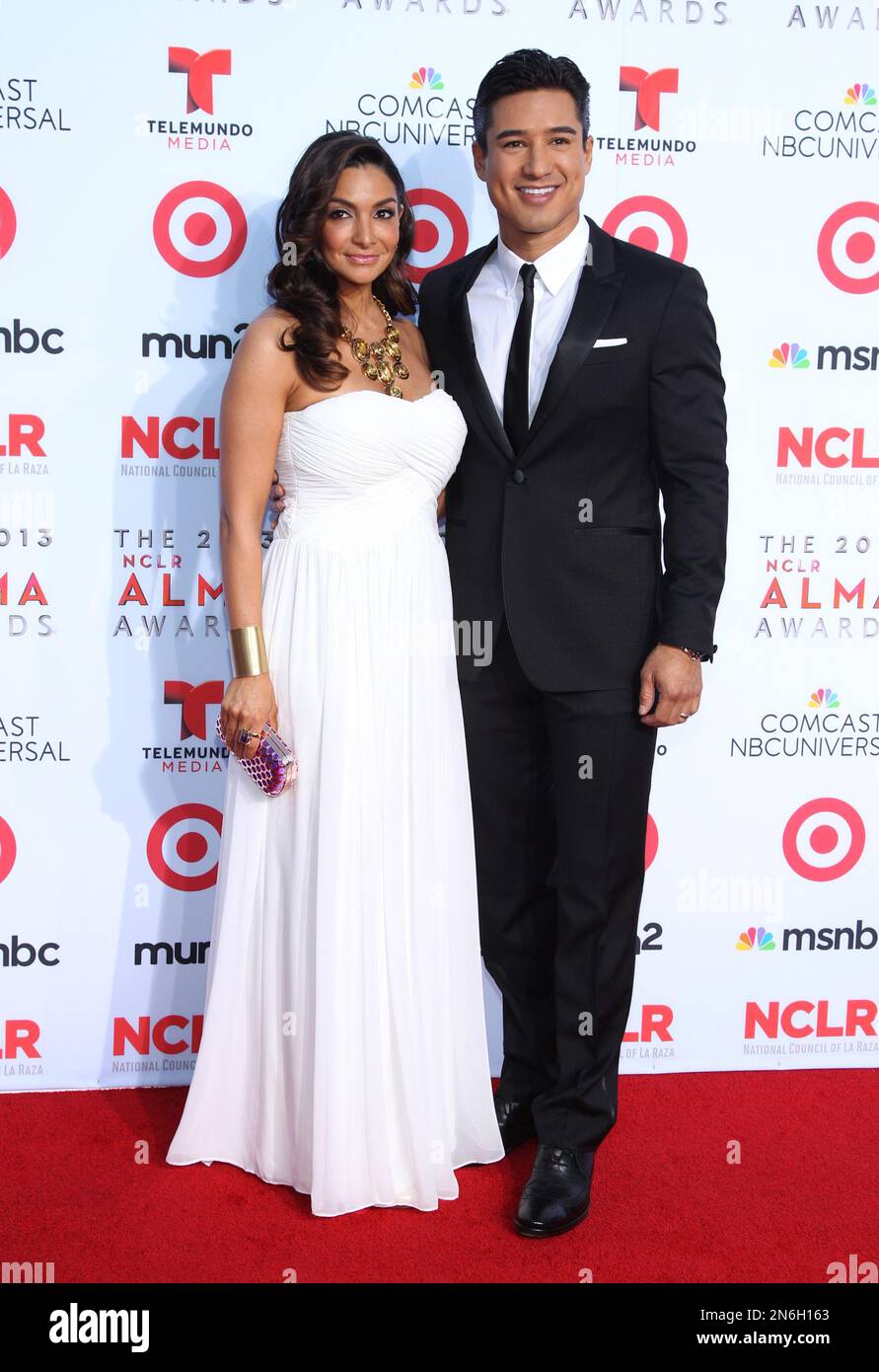 Mario Lopez, right, and Courtney Lopez arrive at the NCLR ALMA Awards ...