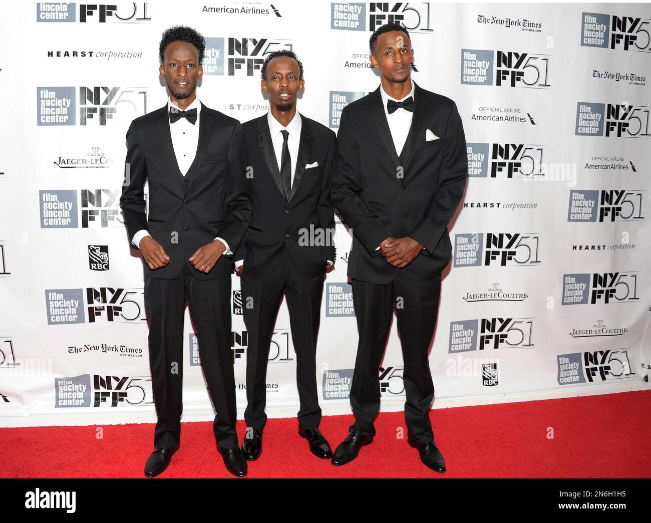 Somali actors, from left, Mahat M. Ali, Barkhad Abdi and Faysal Ahmed ...