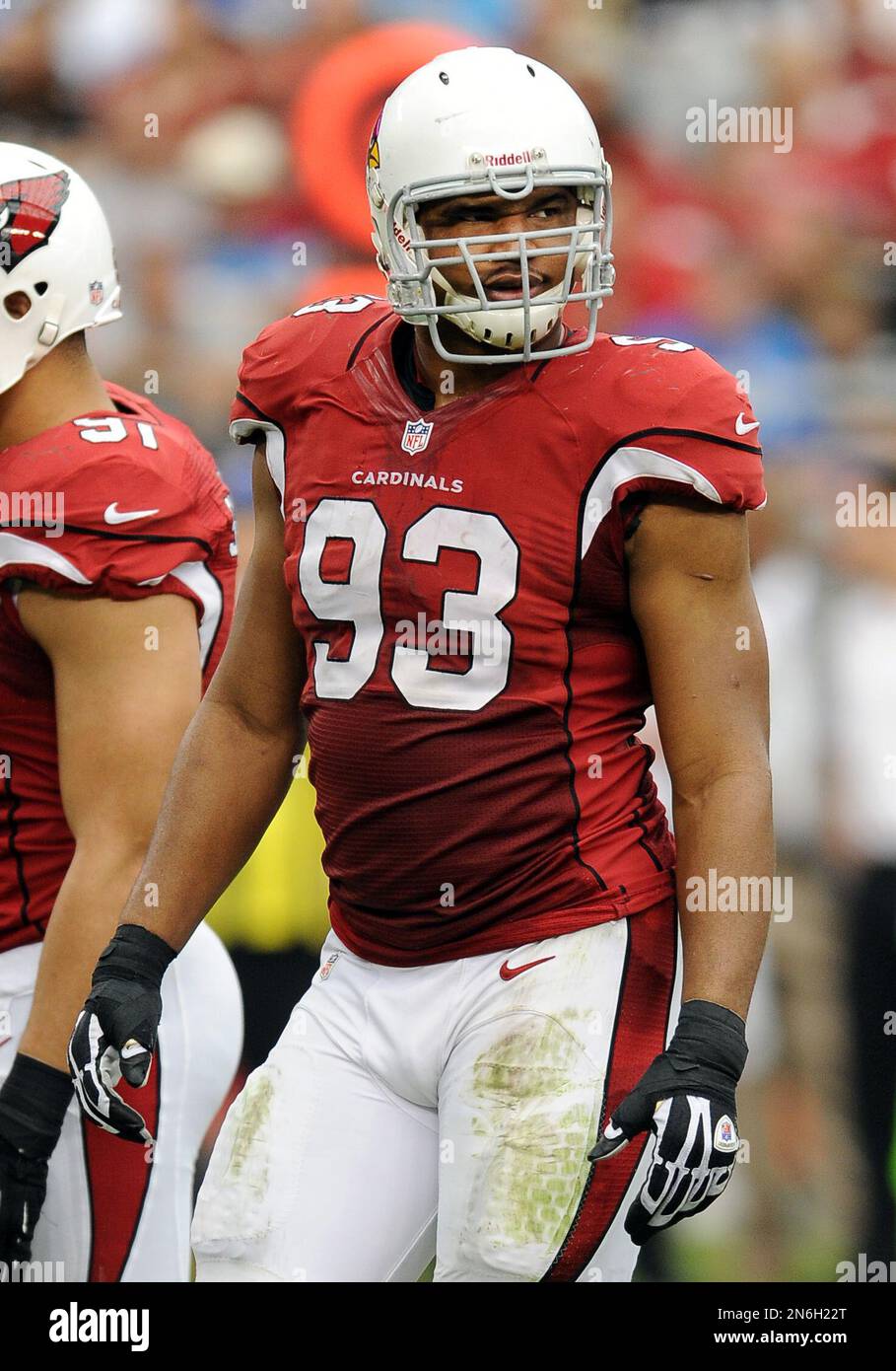 Arizona Cardinals defensive end (93) Calais Campbell on the field ...