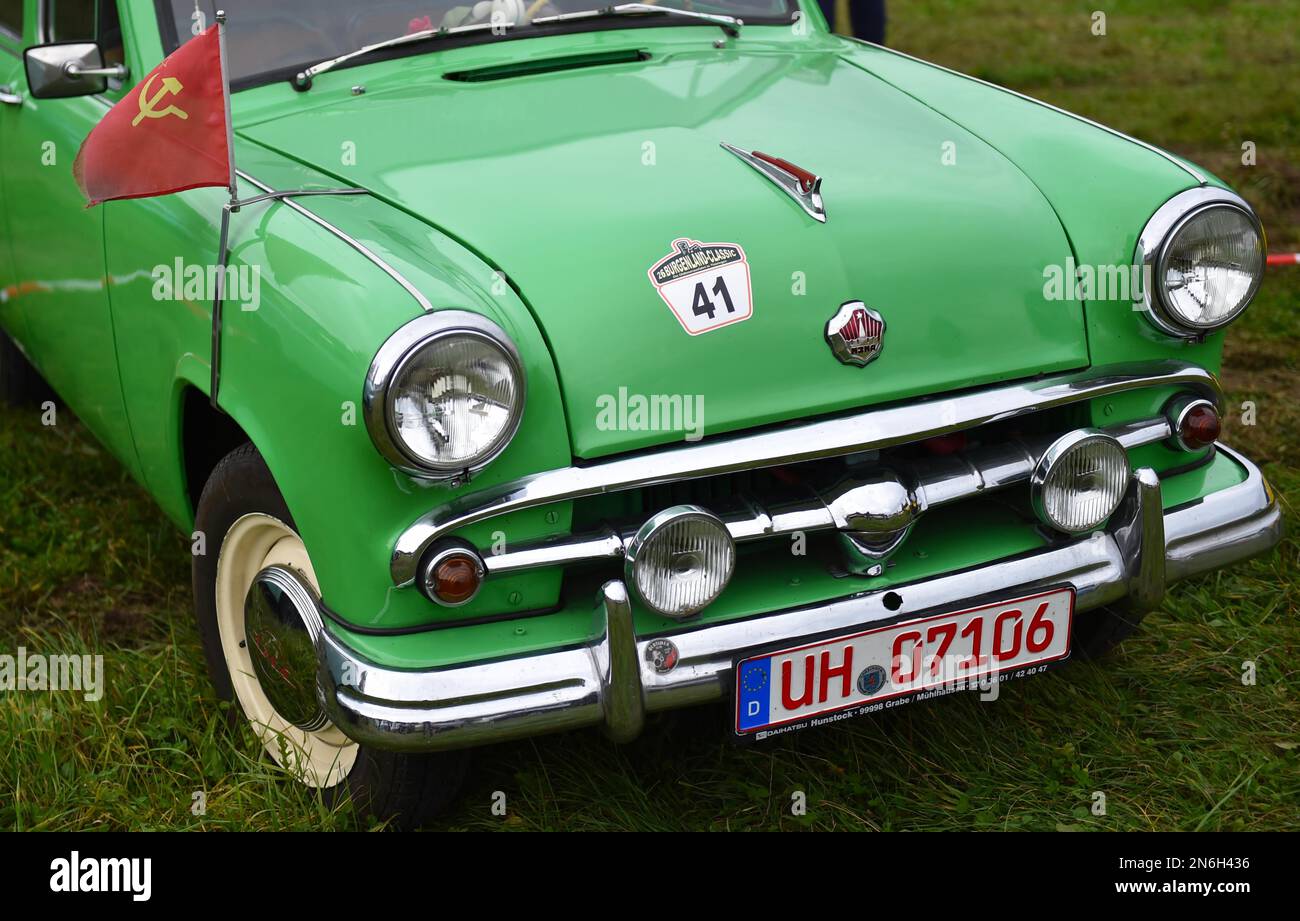 Classic car, Rare Russian Moskvitch 402 at a classic car meeting in ...