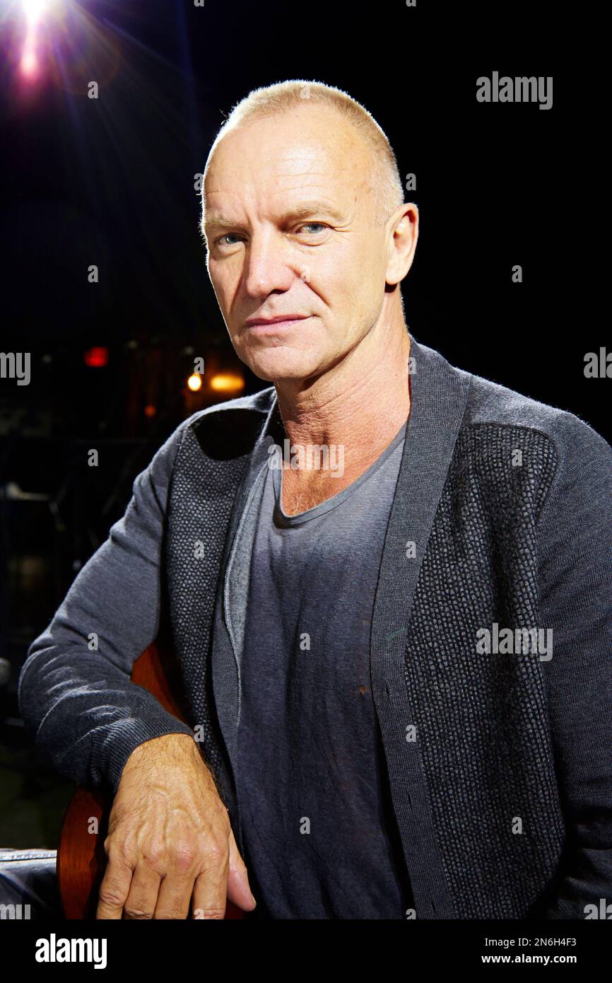 Sting poses for a portrait at The Public Theater in promotion of his ...