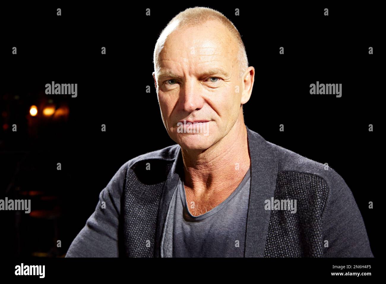 Sting poses for a portrait at The Public Theater in promotion of his ...