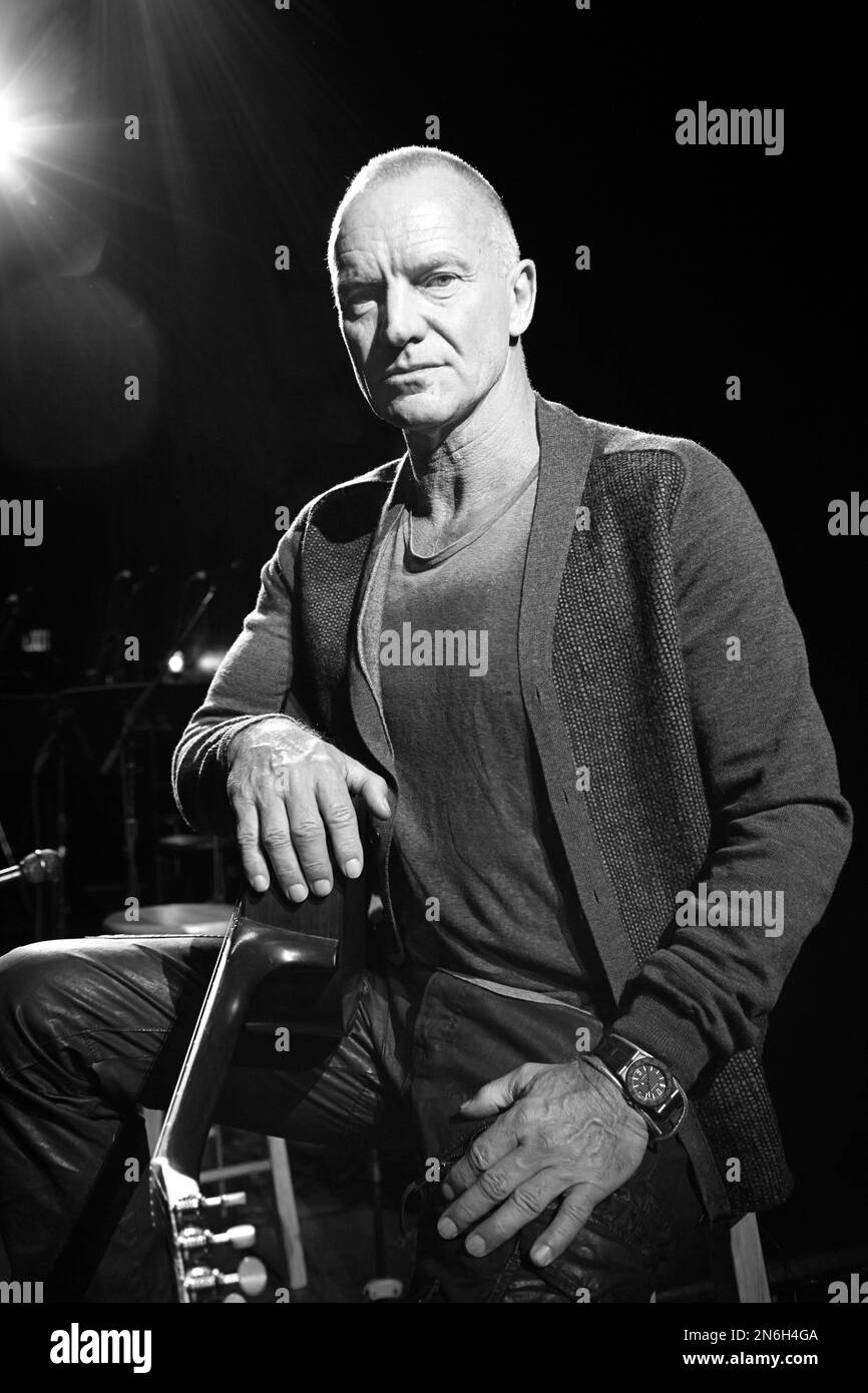 Sting poses for a portrait at The Public Theater in promotion of his ...