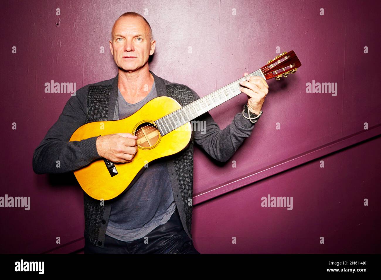 Sting poses for a portrait at The Public Theater in promotion of his ...