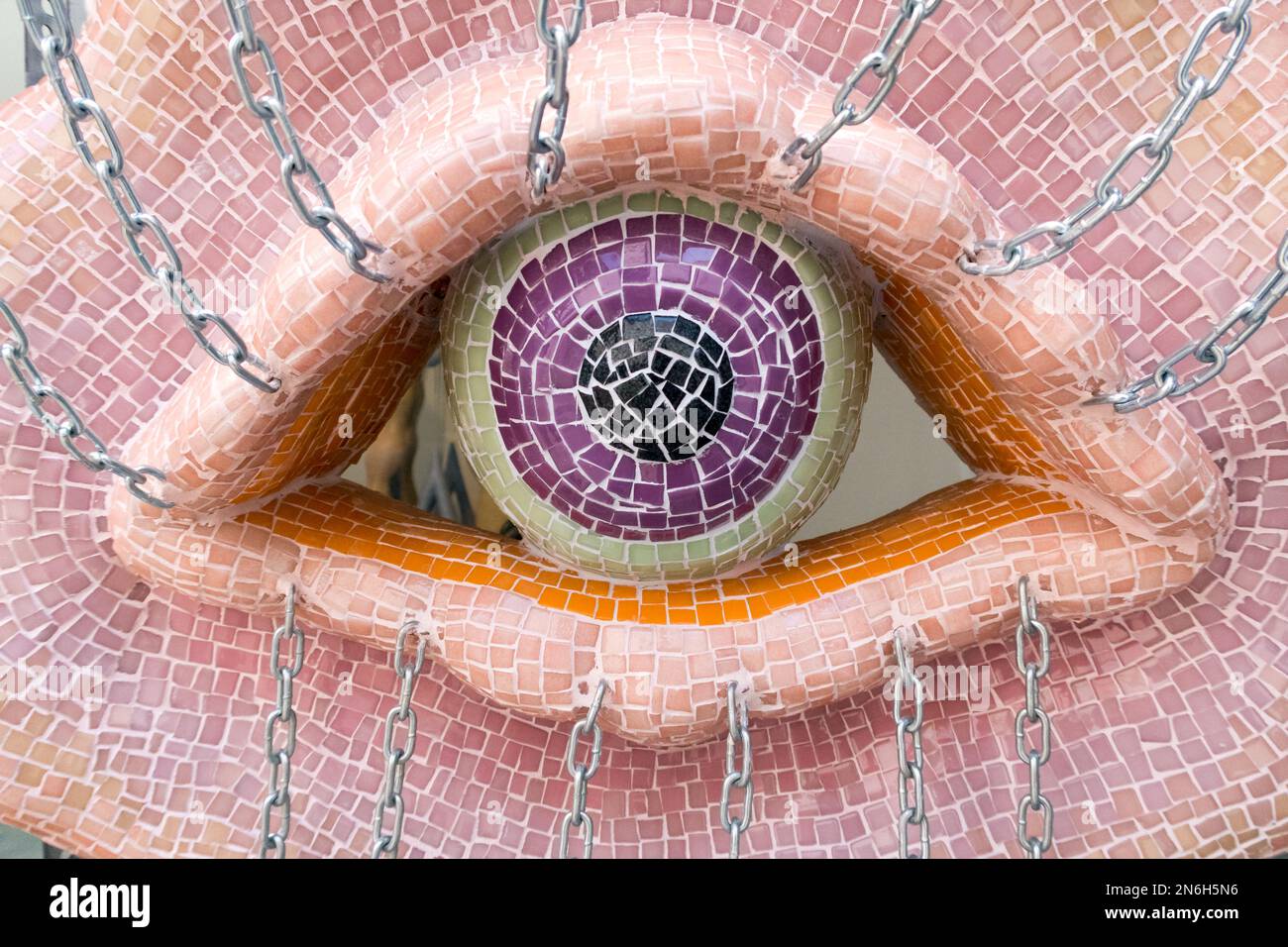 A view of the Hungarian Pavilion with work by artist Zsofia Keresztes ...