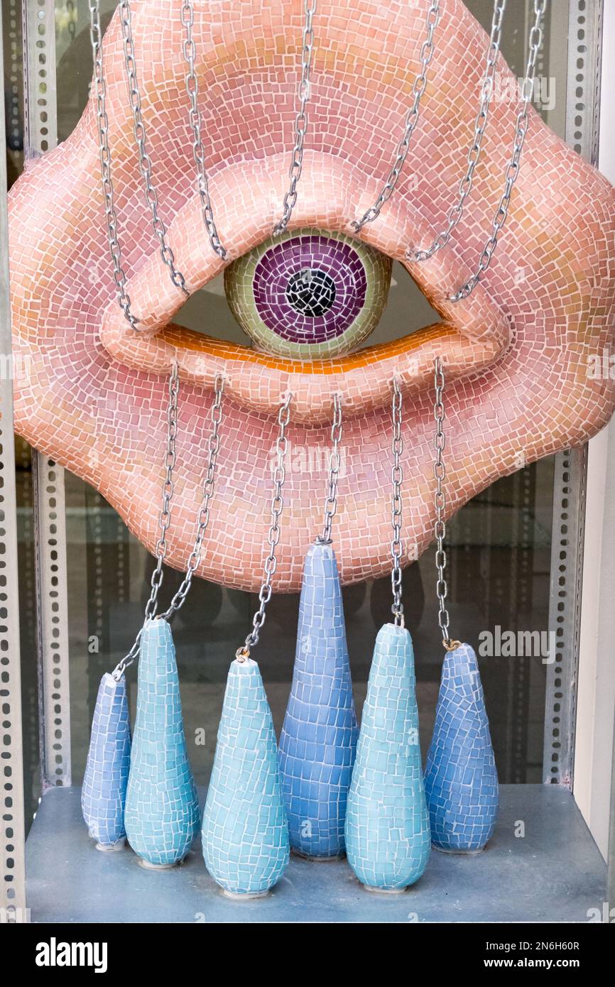 A view of the Hungarian Pavilion with work by artist Zsofia Keresztes ...