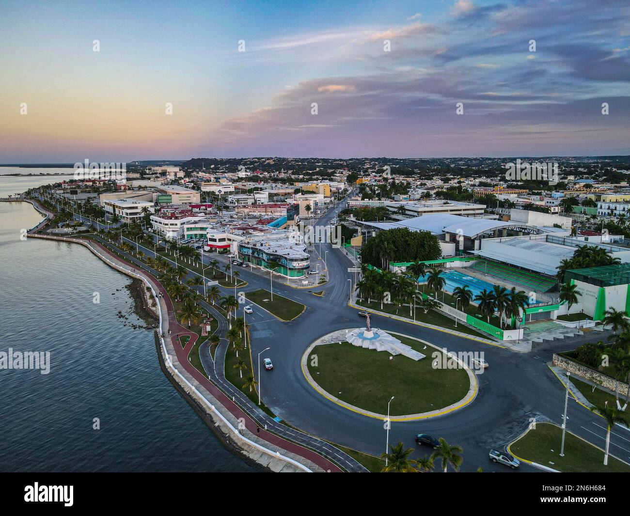Aerial of the Malecon, Unesco world heritage site the historic ...