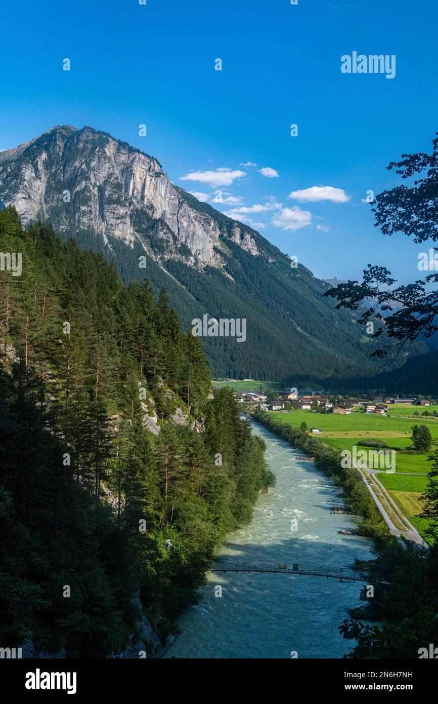 River Aare flowing through the Aare gorge, Meiringen, Bernese Oberland ...