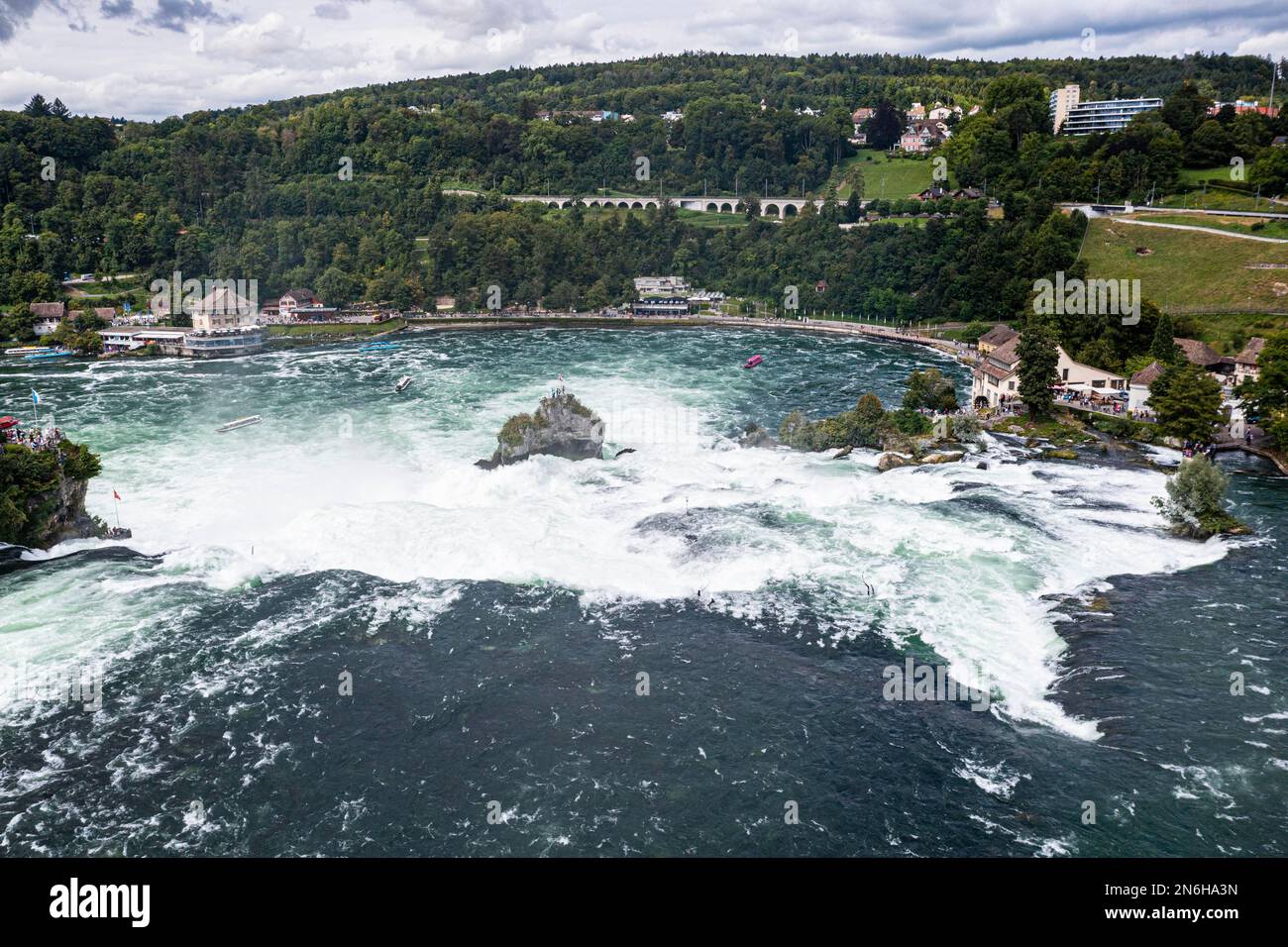 Aerial of the Rhine Falls, Schaffhausen, Switzerland Stock Photo - Alamy
