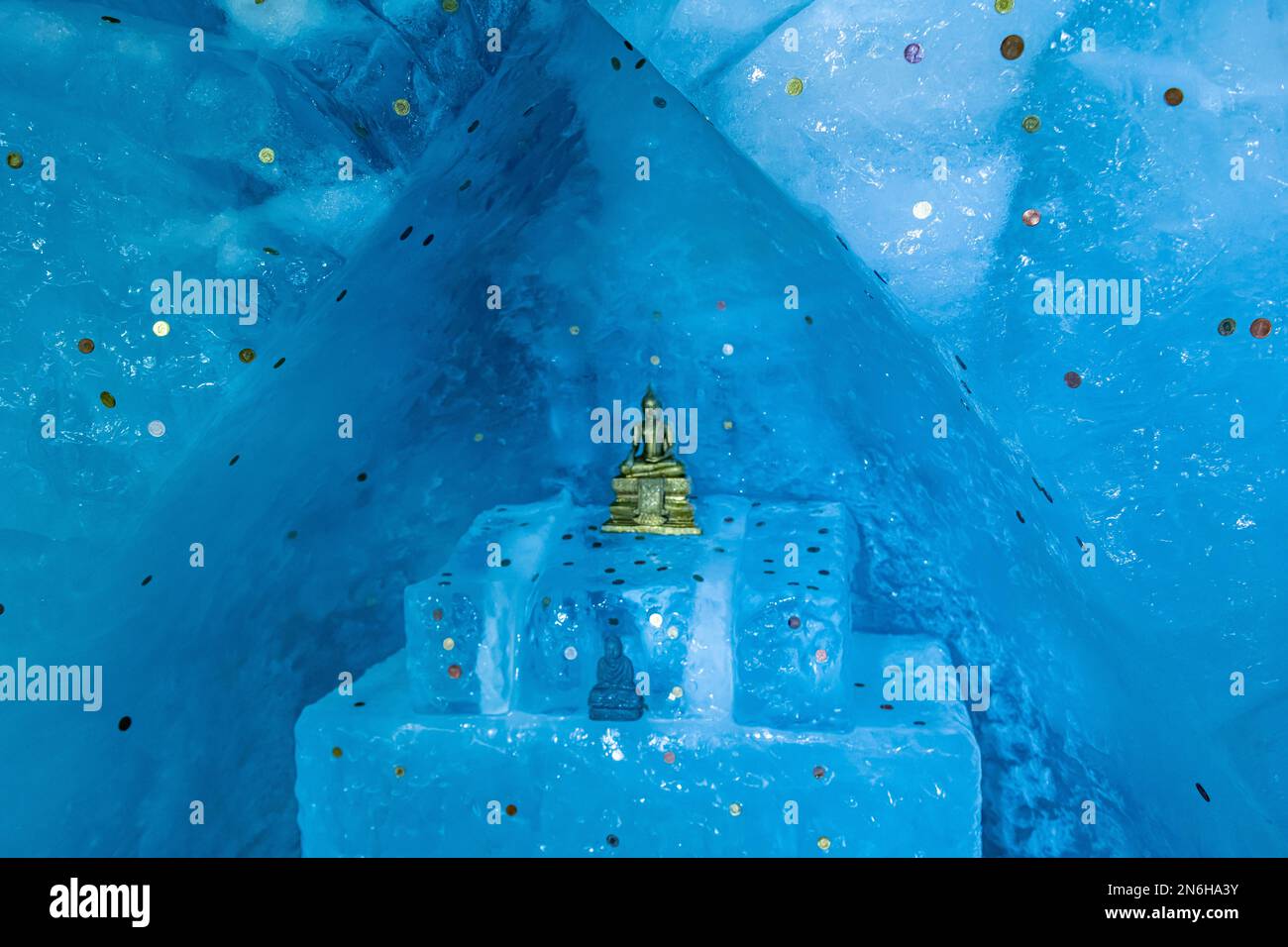 Ice sculptures in the Glacier paradise, Little paradise, Zermatt ...