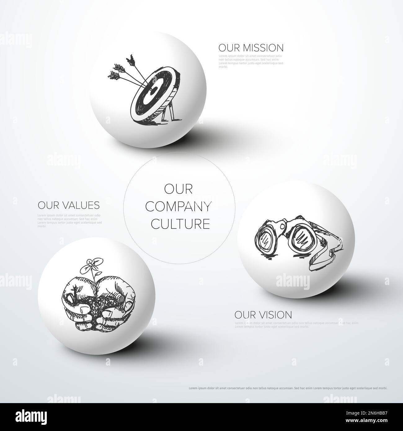 Vector Mission, vision and values diagram schema infographic with hand ...