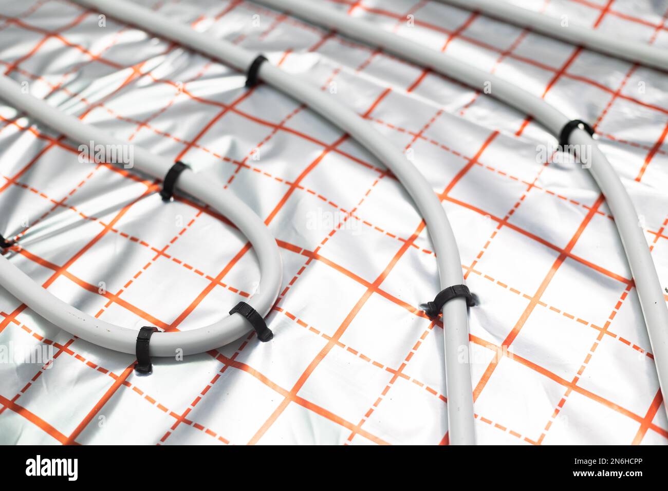 Detail of pipeline water heating system and underfloor heating system ...