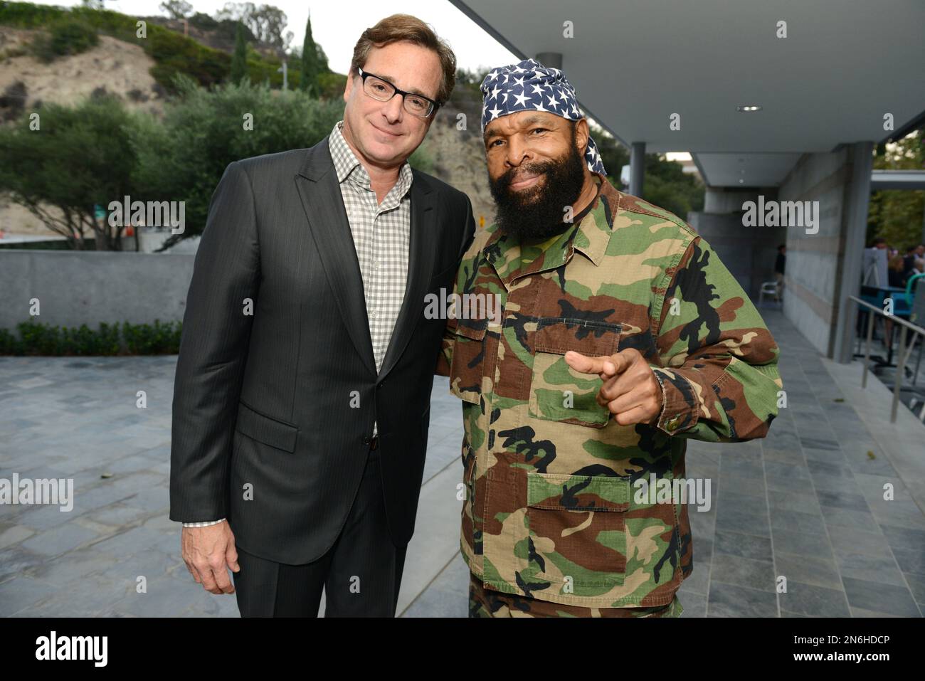 Bob Saget, left and Mr. T attend the Starlight Awards at the Skirball ...