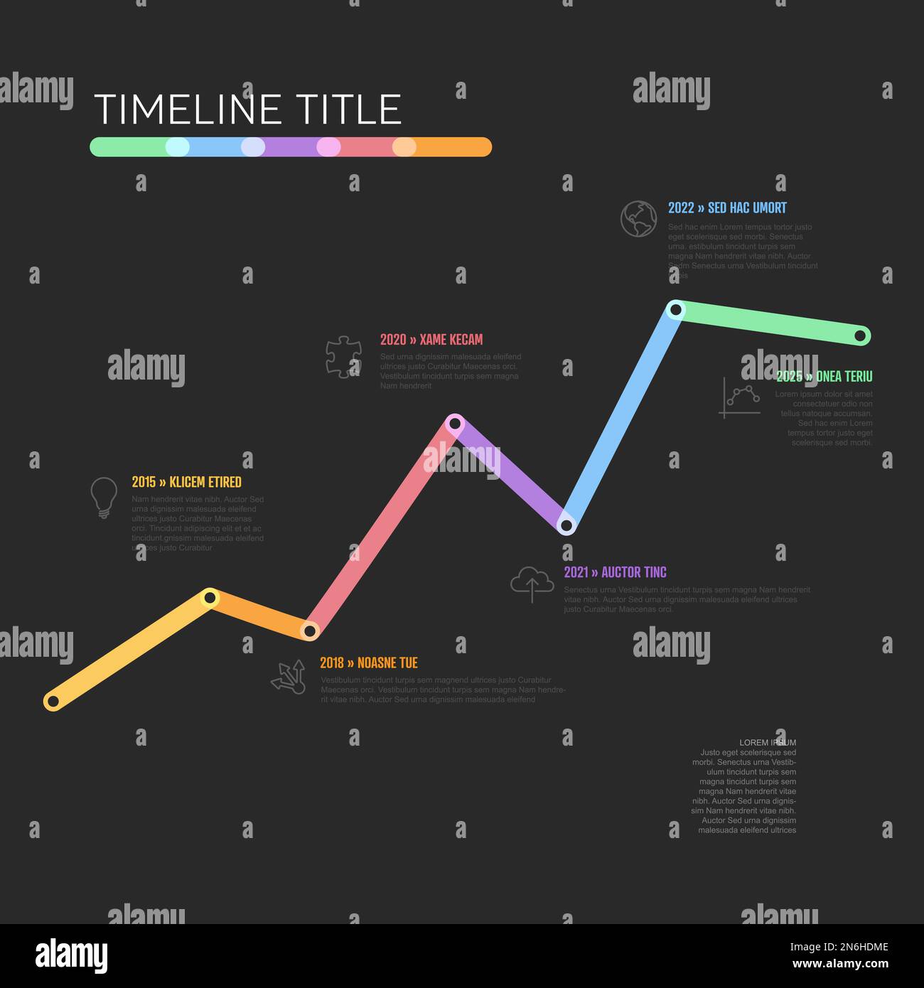 Thick line growth Infogrpahic vertical timeline diagram template with ...