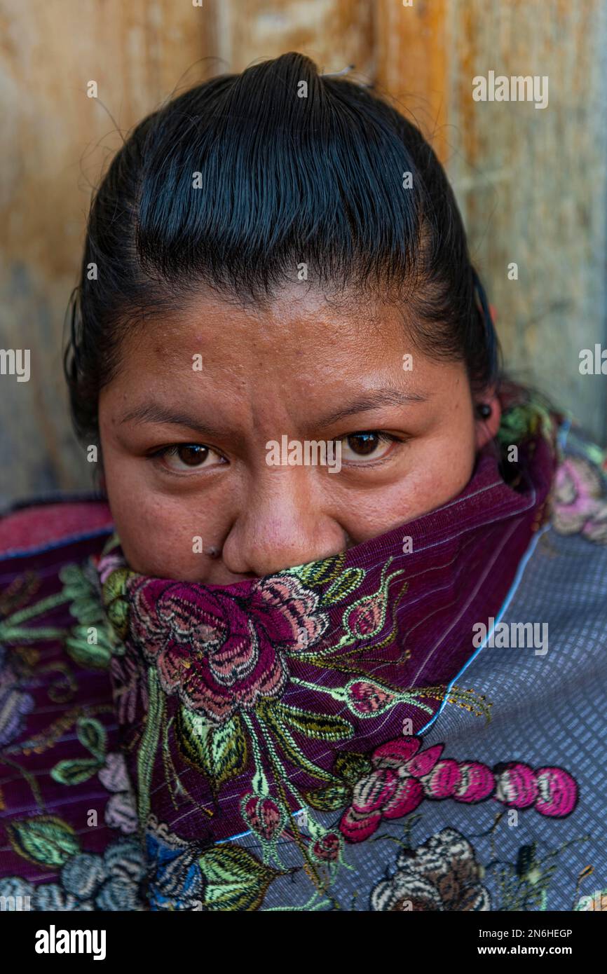 Portrait of a Tzotzil marketwoman, San Christobal de la Casa, Chiapas ...
