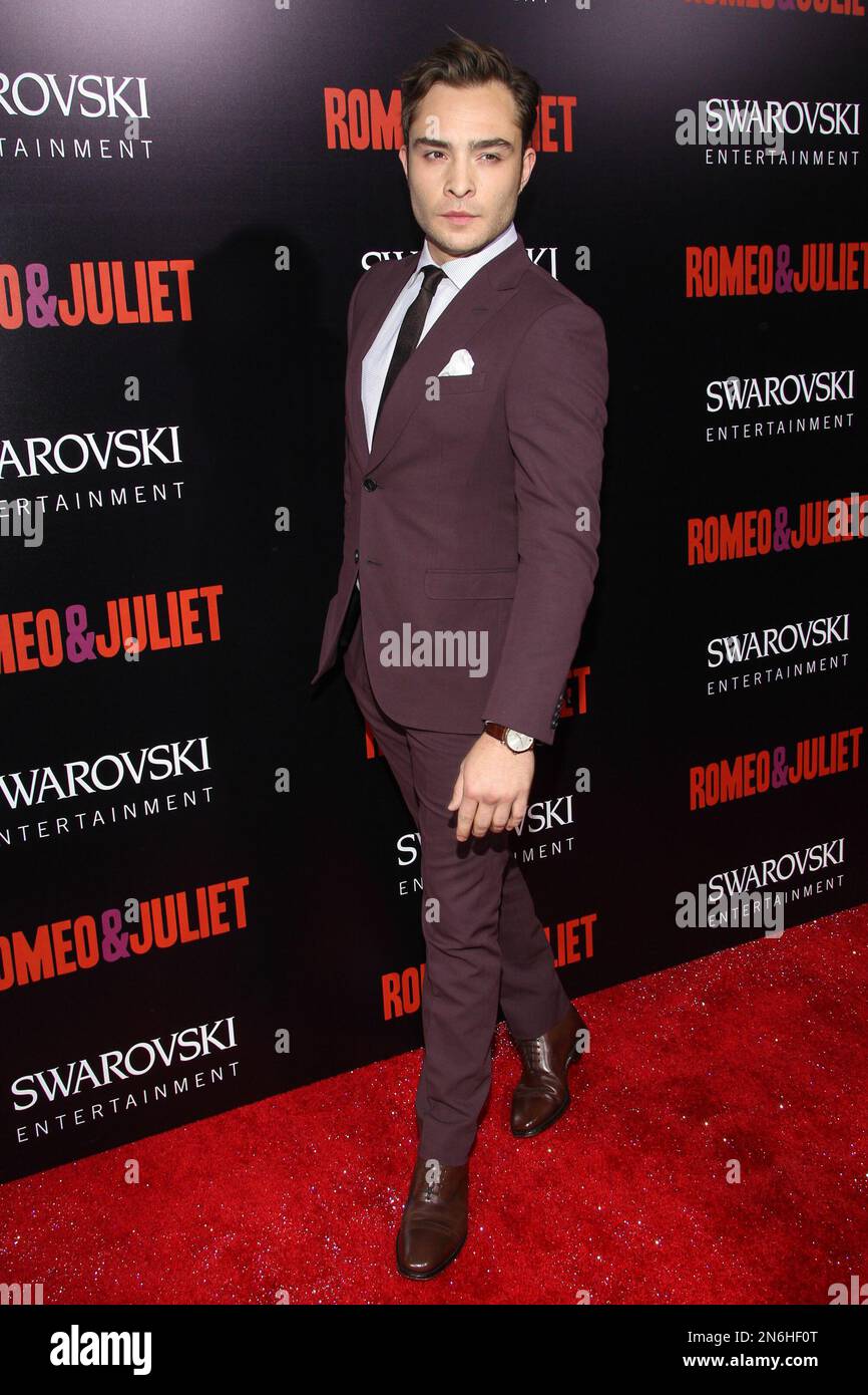 Actor Ed Westwick arrives at the premiere of "Romeo and Juliet" at the ...