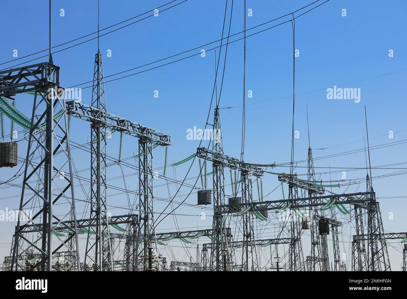 Modern electrical substation outdoors on sunny day Stock Photo - Alamy