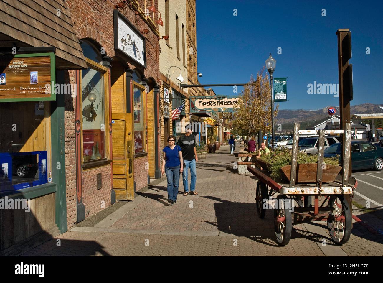 Stores at Commercial Row at Donner Pass Rd in Truckee in northern ...