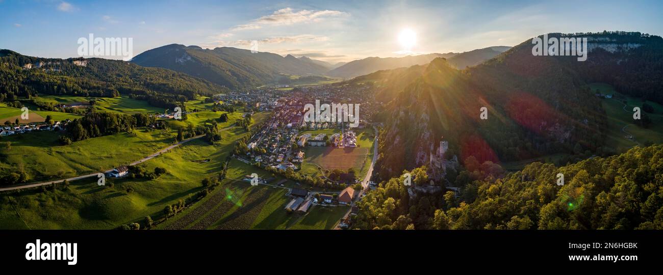 Aerial view falkenstein castle ruins hi-res stock photography and ...