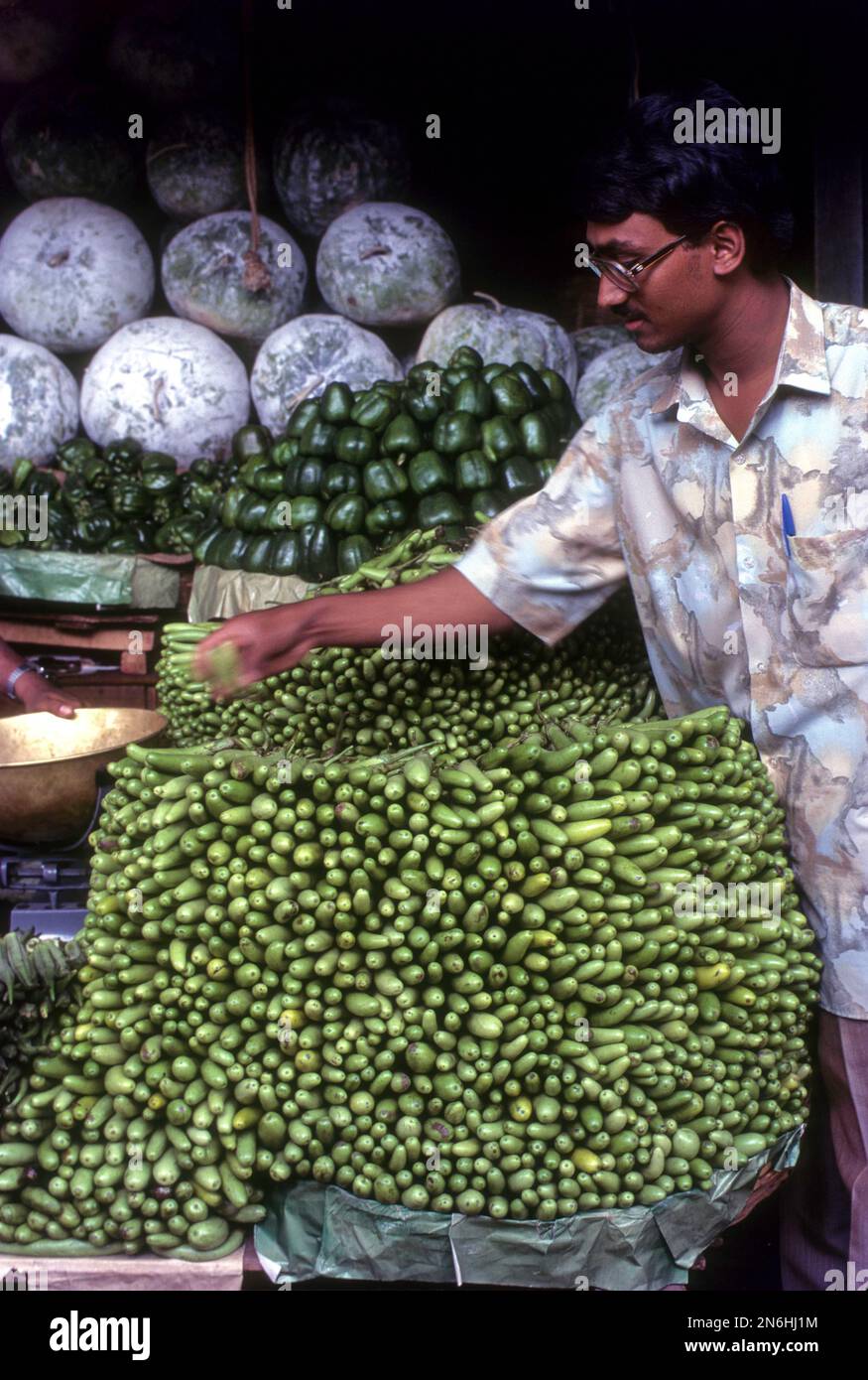 Vegetable shop in Devaraja Market, Mysore, Karnataka, India Stock Photo ...