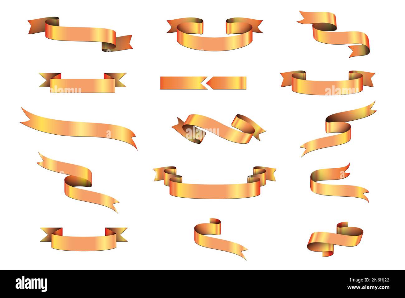 Beautiful golden style ribbons in various sizes and forms deployable ...