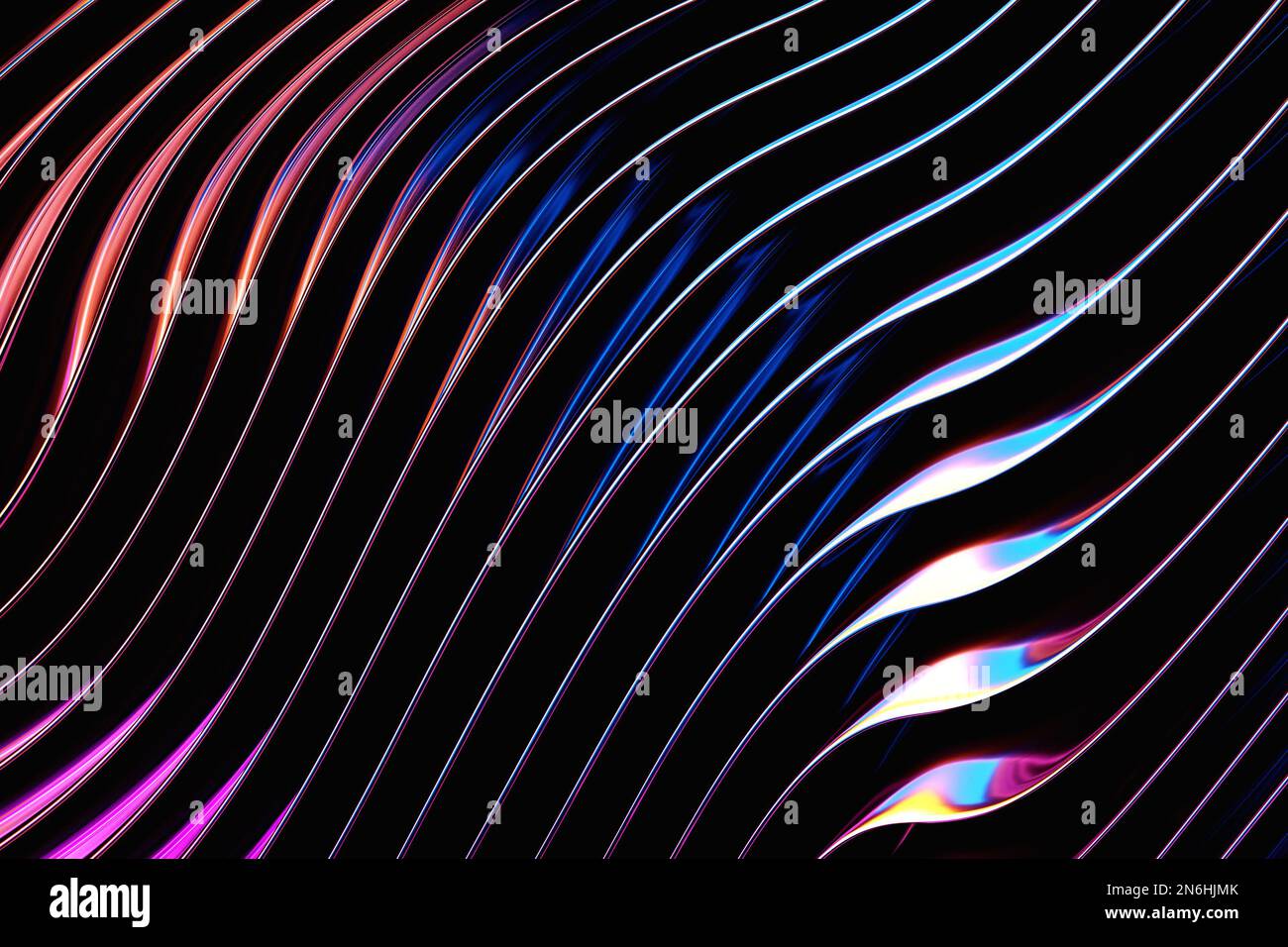 Abstract surface background with various multicolored wireframe lines. 3D rendering Stock Photo ...