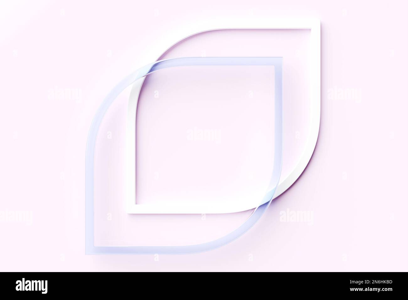 3D illustration white rhombus frame for text on a white background ...